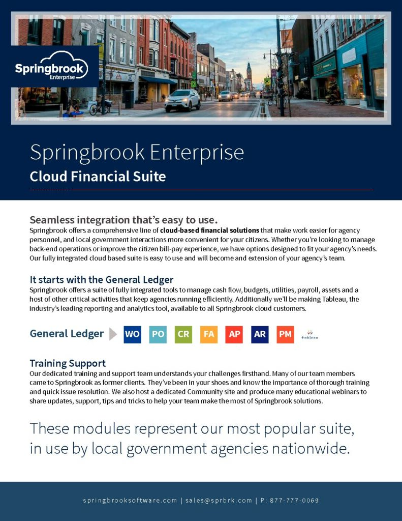 Finance – Springbrook