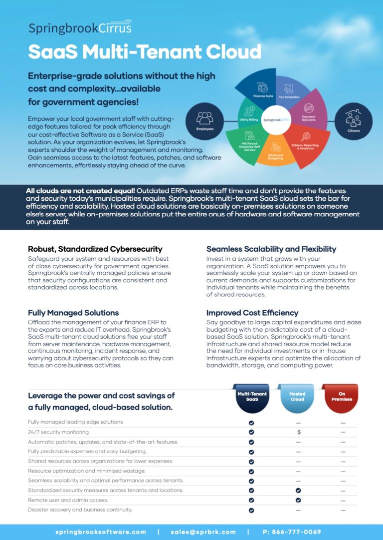 Enterprise Class Finance Platform for Local Government
